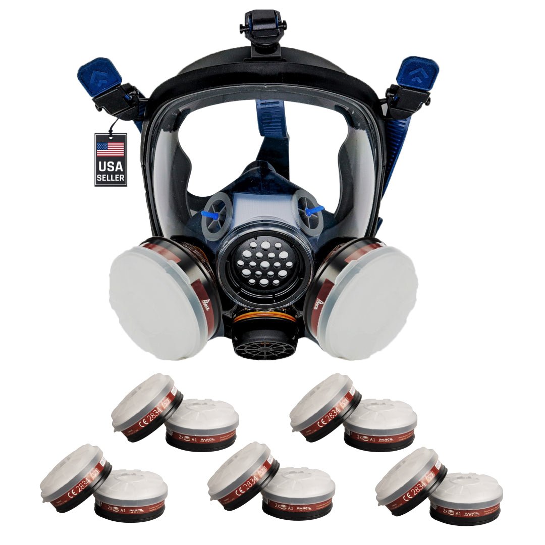 PD-100 Full Face Respirator Gas Mask with Organic Vapor P-A-1 Filter ...